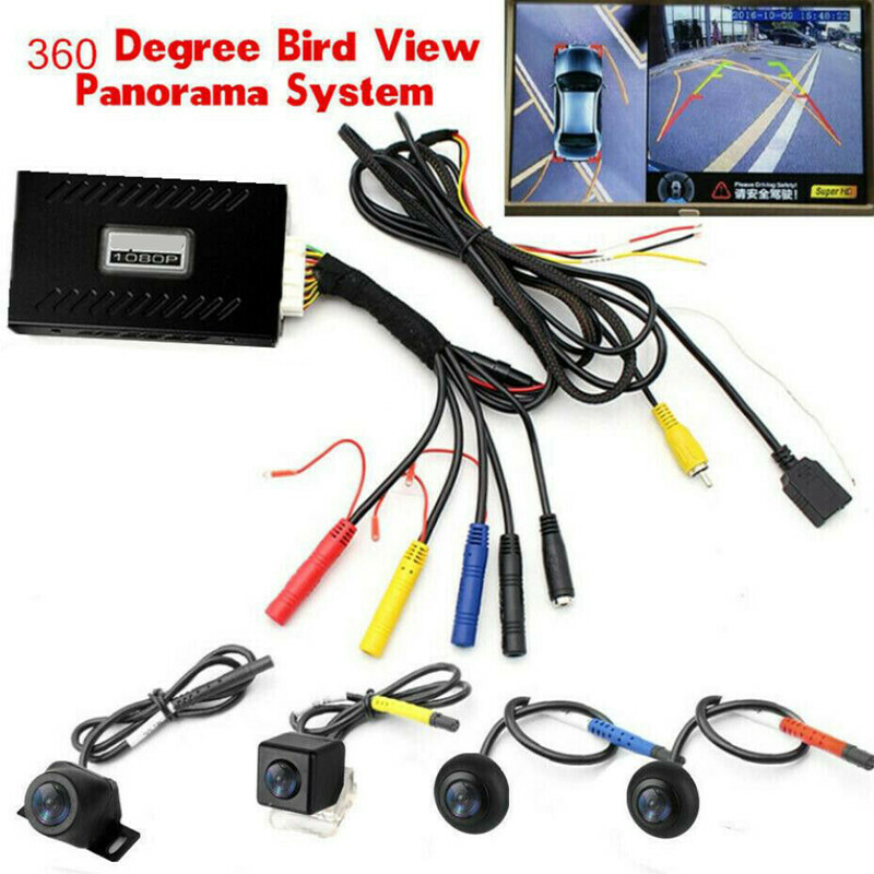 360 Degree Car Surround View System Bird Panorama 4 Camera Recorder ...