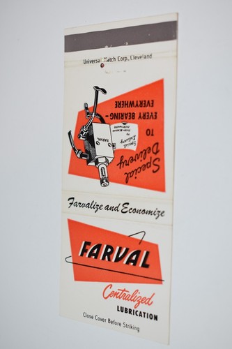 Farval Centralized Lubrication Cleveland Ohio 30 Front Strike Matchbook ...