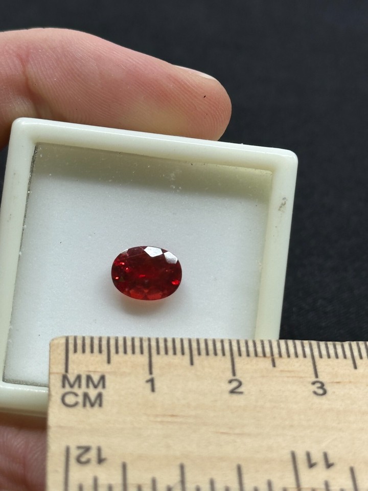 Faceted Red Andesine Labradorite Gemstone in JTV Gem Jar- Vintage ...