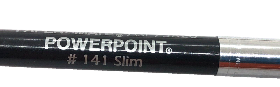 Paper Mate Powerpoint Black and Chrome Slim Grip Ball Pen # 141 Sales ...