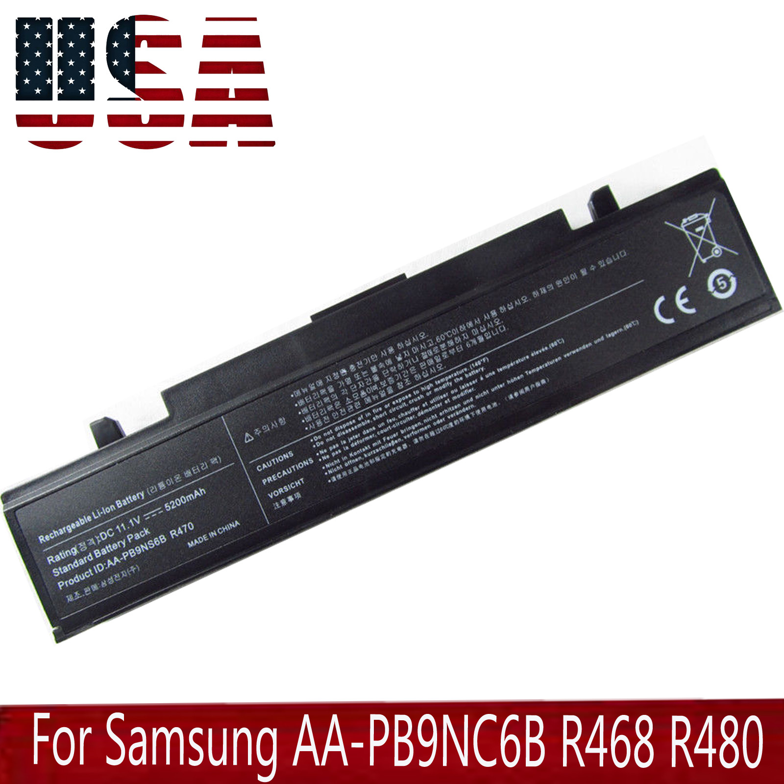 New AA-PB9NC6B Battery For SamSung R580 R480 R428 R468 R458 AA-PB9NS6B ...