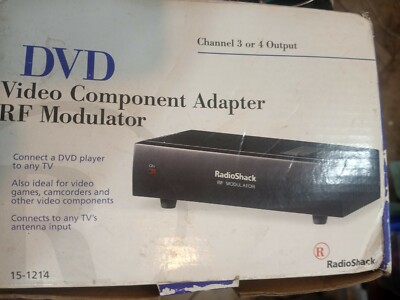DVD Video Component Adapter RF Modulator Radio Shack Channel 3 or 4 ...
