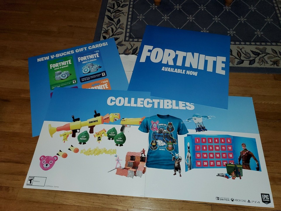 Promotional display posters Fortnite (Lot of 4) Fortnite Display posters 24"×24" | eBay