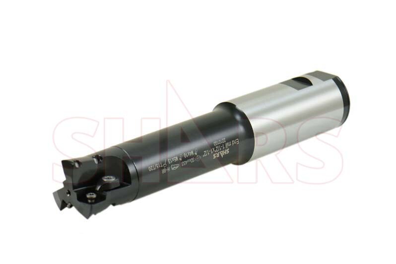 1-1/2" High Feed Indexable End Mill 3 Flute 4 Cutting Edge SDMT Insert ...