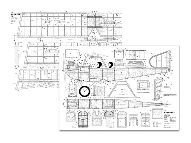 Aviatik II Sport Biplane 43" RC Radio Control Airplane Printed Plans ...