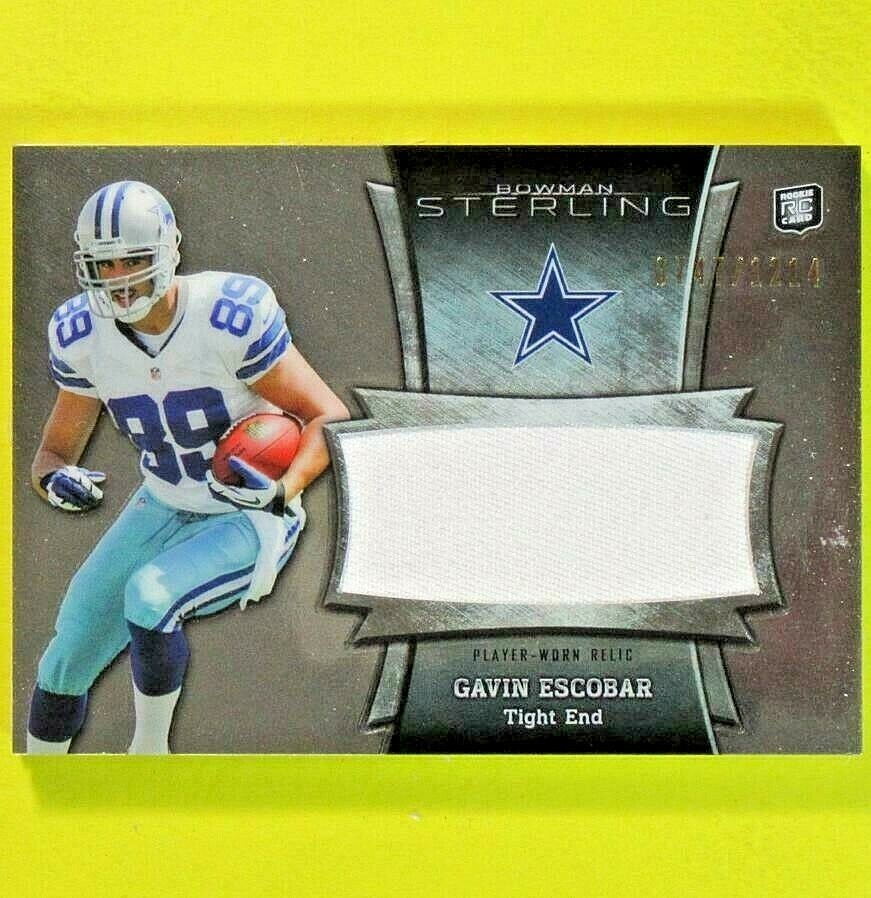 GAVIN ESCOBAR 2013 ROOKIE PLAYER WORN RELIC 0747/1214 #GE Dallas ...