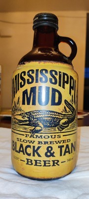 1996 Mississippi Mud Black & Tan Quart Beer Bottle 32 Oz. with Cap | eBay