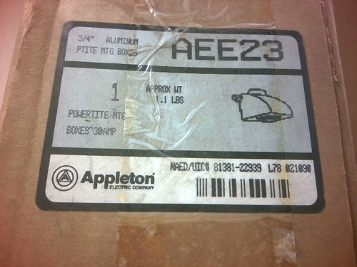 APPLETON AEE23 Aluminium Powertite Support Boîtes - Neuf en Boîte | eBay