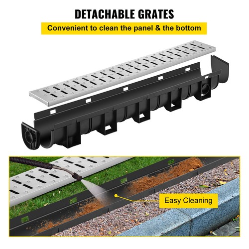 VEVOR Drainage Trench Driveway Channel Drain Kit Metal Grate-5.8"x5.2 ...