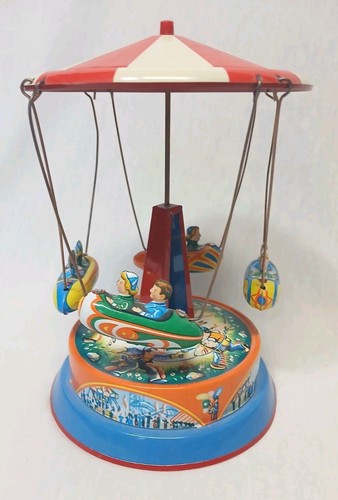 Spinning Rocket Red-White Carousel Tin Toy Retro JW Germany 7" | eBay
