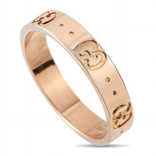 Gucci 18K Rose Gold Band Ring GU34-031325 | eBay