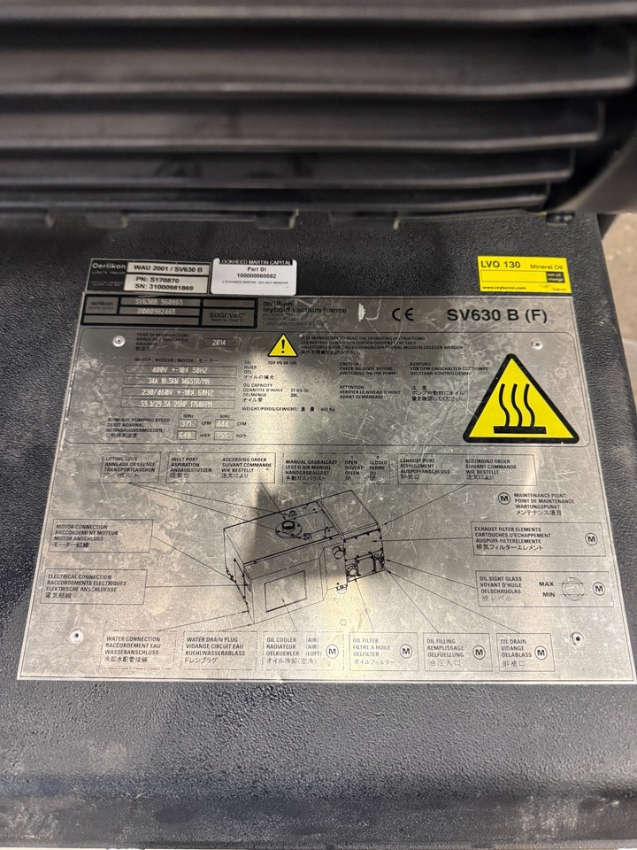 Leybold Sogevac SV 630B F Single Stage Rotary Vane Vacuum Pump | eBay