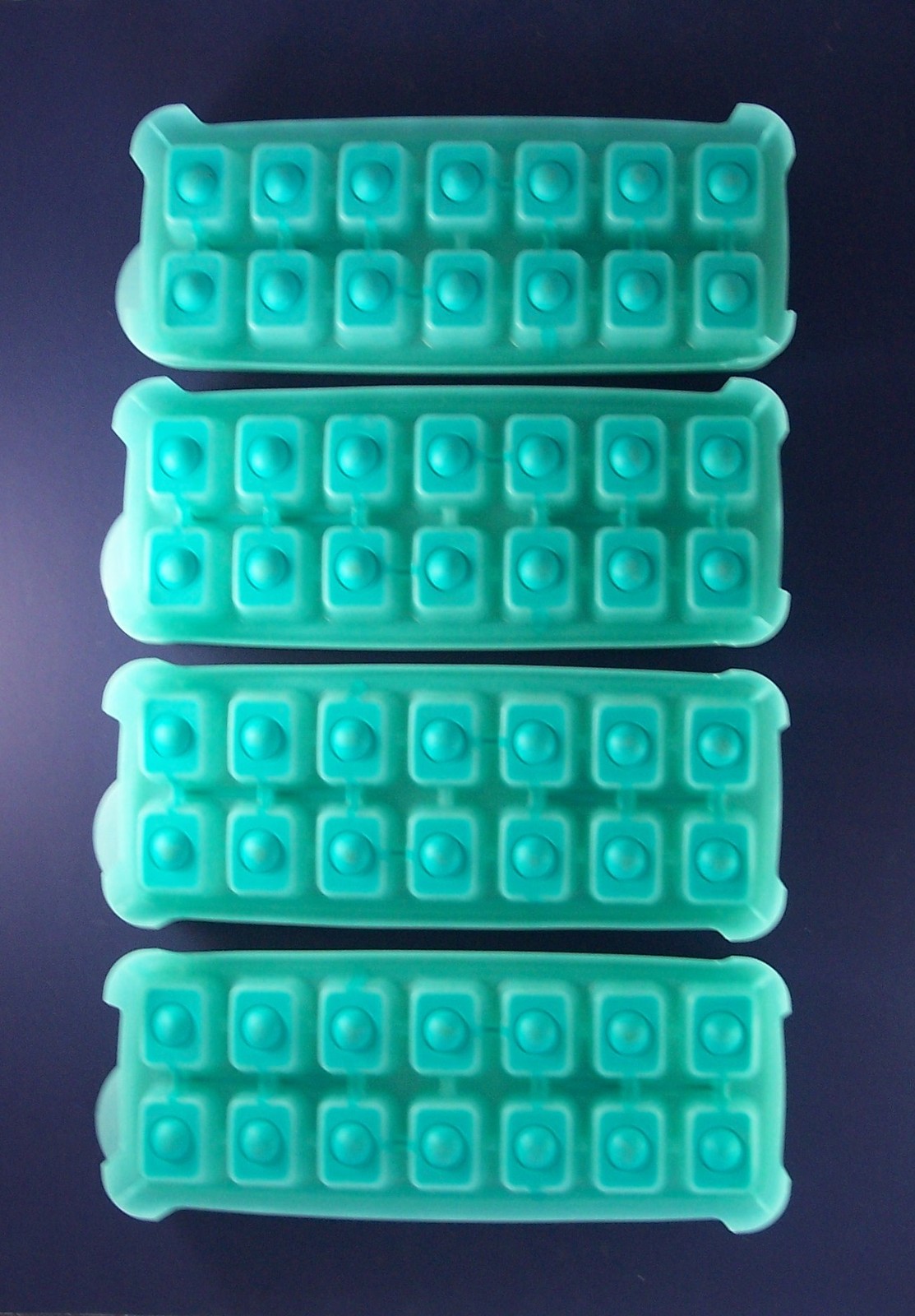 Vintage Set of 4 TUPPERWARE ICE CUBE TRAYS Blue Difficult to Find EUC ...