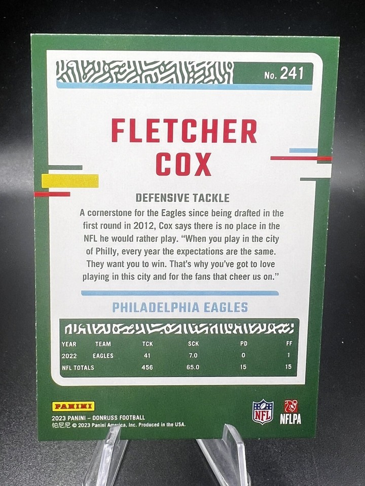 2023 Donruss Base #241 Fletcher Cox - Philadelphia Eagles | eBay