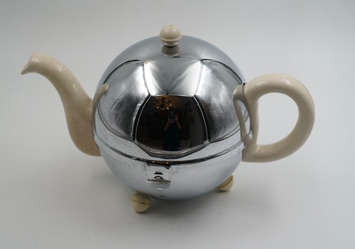 Vintage Earthenware Teapot Chrome Casing Fabric Insulation Heatmaster ...