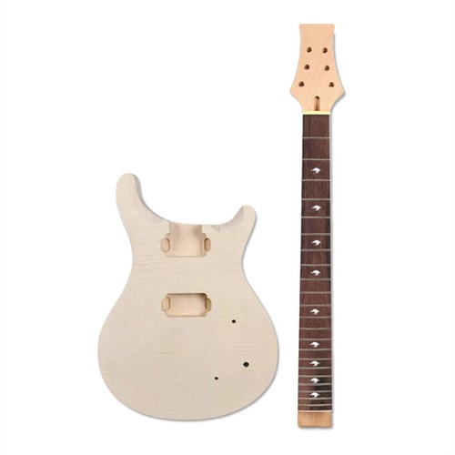 Electric Guitar kit 22 Fret Mahogany body Flame Maple cap Body diy for ...