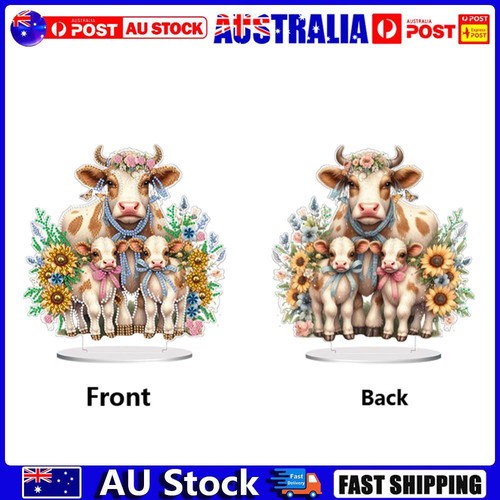Double Side Special Shaped Cartoon Milk Cow Diamond Painting Desktop ...