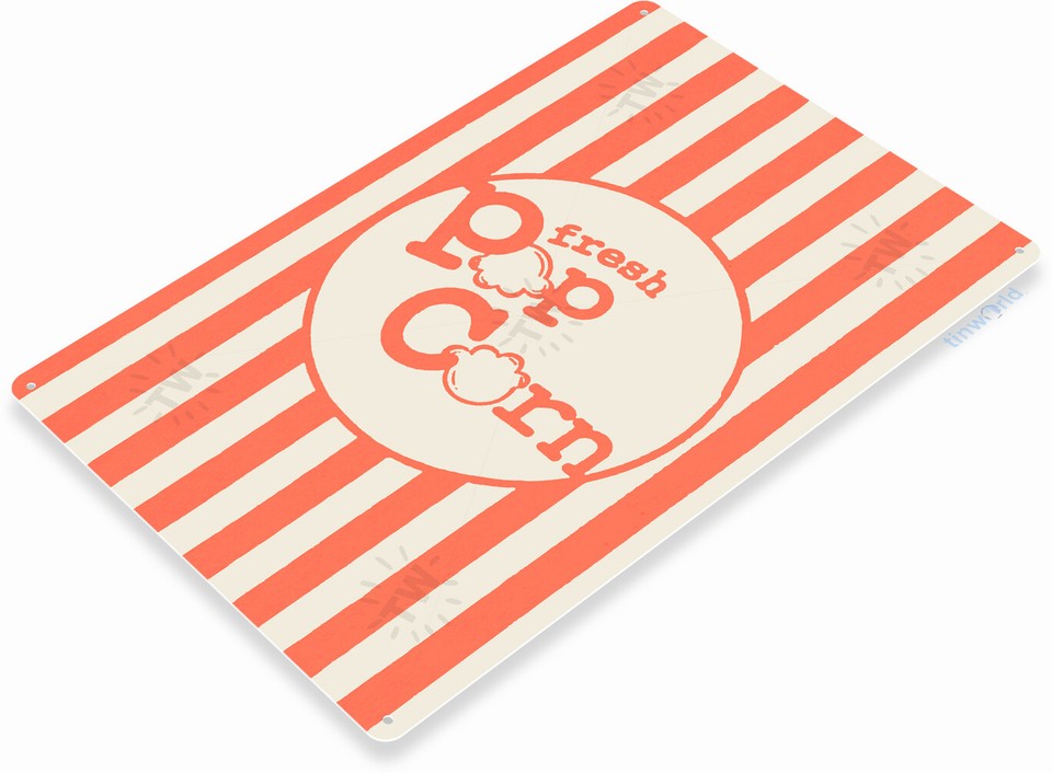 Popcorn Sign Hot Popcorn Machine Movie Theater Cinema Tin Sign D237 | eBay