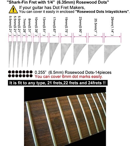 Fretboard Markers Inlay Stickers Decals for Guitars & Bass - Shark-Fin ...