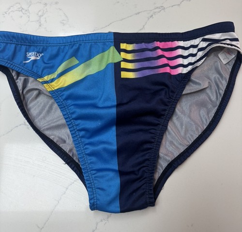 Men’s Boy’s Vintage swimmers swim wear retro 32” Speedos blue yellow ...