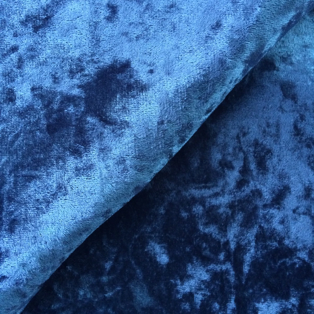 Blue Crushed Velvet Fabric