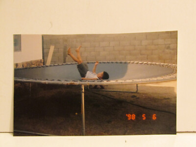 VINTAGE FOUND PHOTOGRAPH COLOR ART OLD PHOTO ASIAN BOY FALLS ON BACK ...