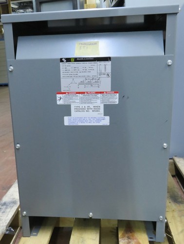 SQUARE D 45KVA TRANSFORMER 45T3H 480V 208Y/120V 3PH CLASS AA 1YEAR ...
