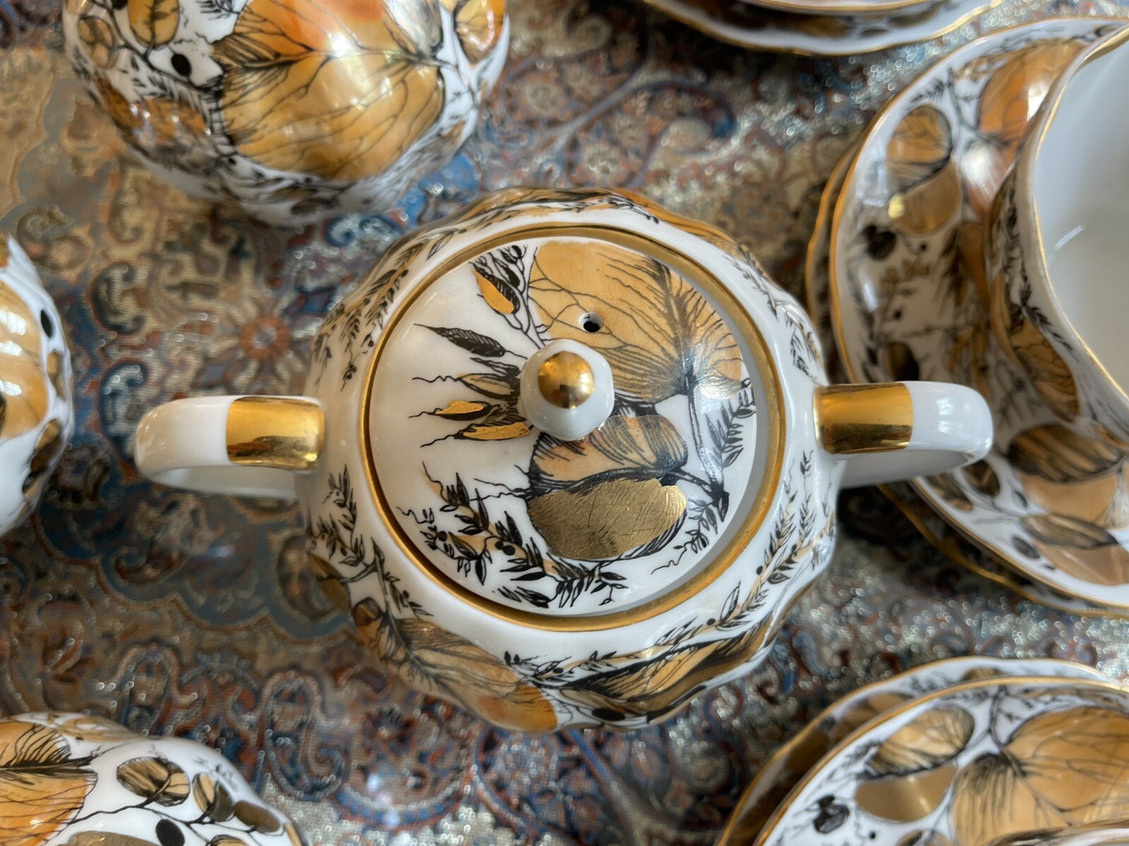 Russian Imperial Lomonosov Porcelain Tea Set My Garden 6/24 Russia 22k ...