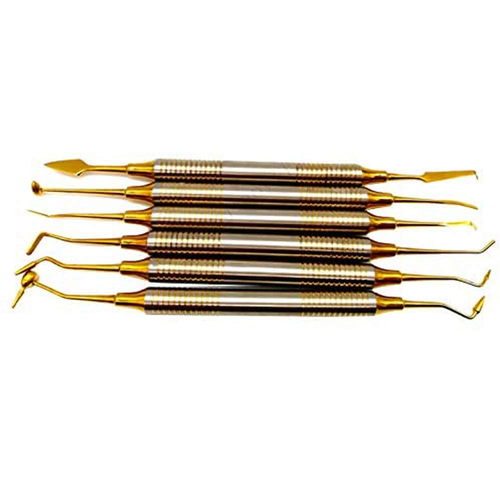 6Pcs Dental Instrument Composite Titanium Plated Head Filler Thick ...