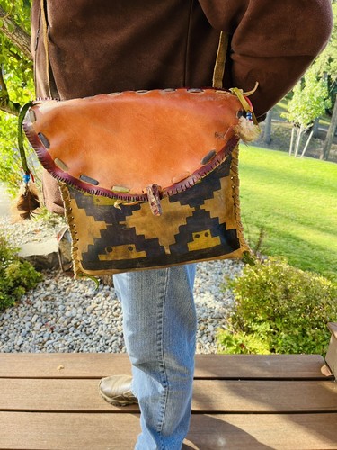 Frontier Style Mountain Man Possibles Bag, Leather Stitched in Leather ...
