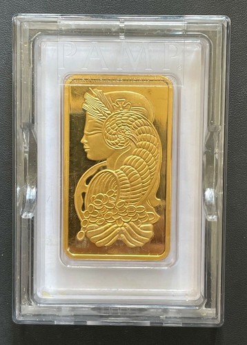 Lady Fortuna 5ozt Pamp Suisse Gold Bar .9999 Fine with Plastic Case ...