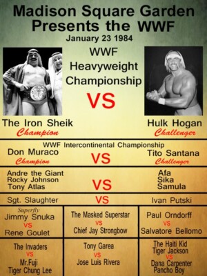 custom 8"x10''old school pro wrestling flyer hogan beats sheik msg wwf ...