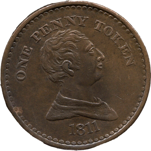 GB 1811 Civitas Bristol One Penny Token - 34.3 mm Copper - W418 - Lot ...