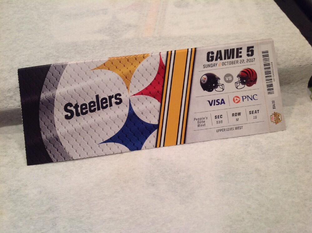 1 Unused Pittsburgh Steelers vs Cincinnati Bengals Ticket Stub Oct.22 ...
