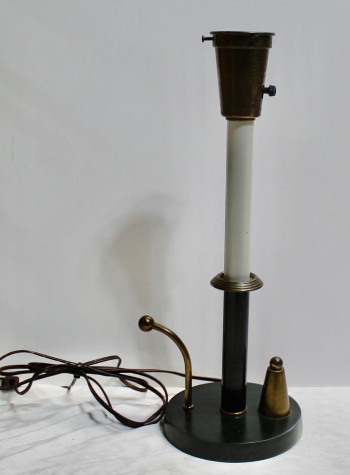 MCM Retro Vintage Brass & Black Metal Atomic Torchiere Table Lamp | eBay