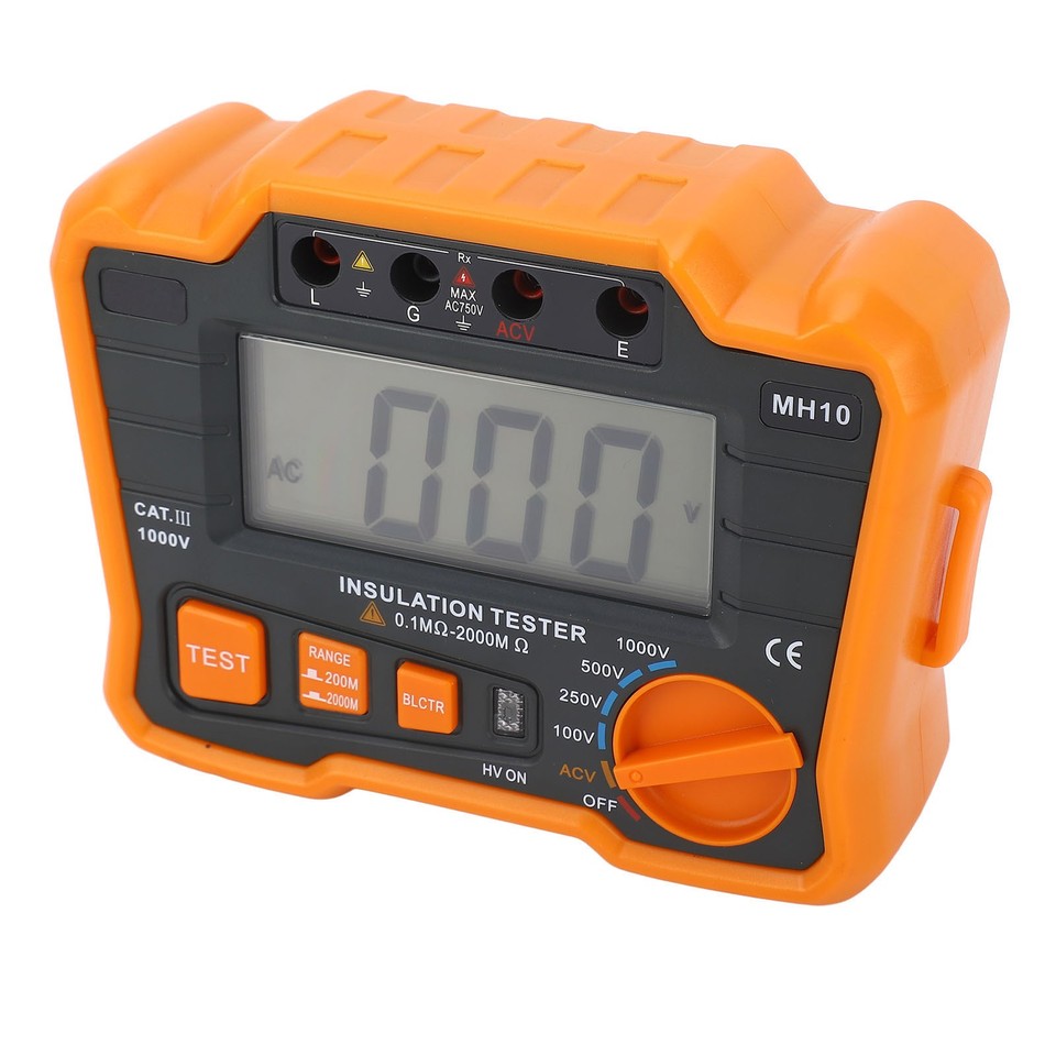 Megohmmeter Digital Insulation Tester Resistance Meter LCD 1999 Counts ...