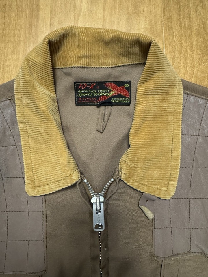 Vintage 10-X Shooting Hunting Jacket Mens Size 50 Khaki Bird Sportsman ...