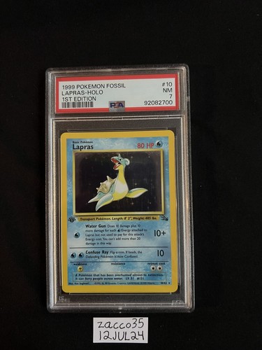 PSA 7 Pokémon TCG Lapras 1st Edition Holo Rare 1999 Fossil 10/62 | eBay