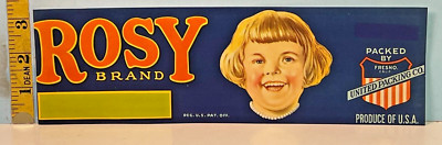 Rosy Brand Packed by United Packing USA Crate Product Label. | eBay