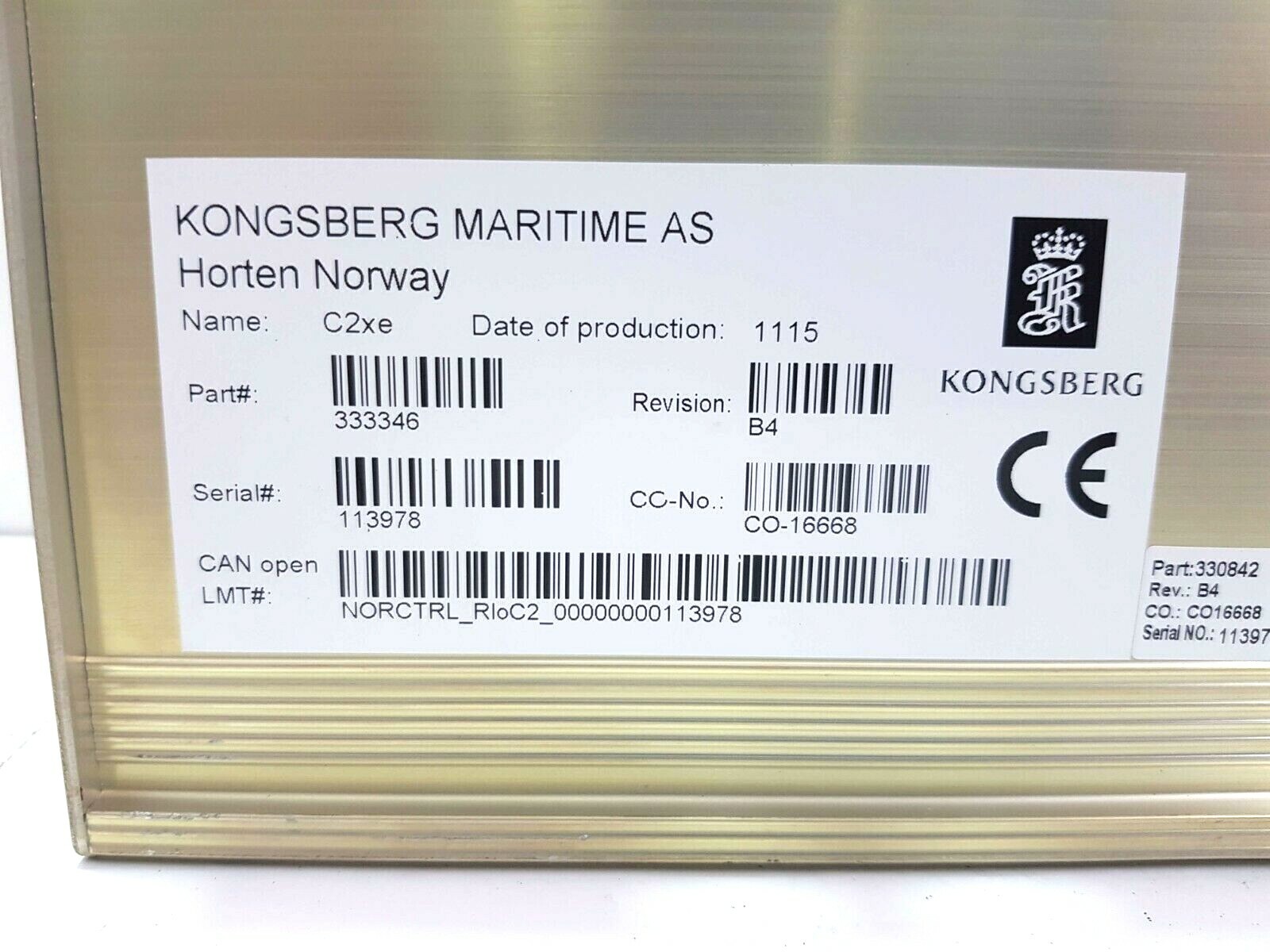 KONGSBERG C2XE PROCESSING UNIT REMOTE INPUT/OUTPUT 333346 | eBay