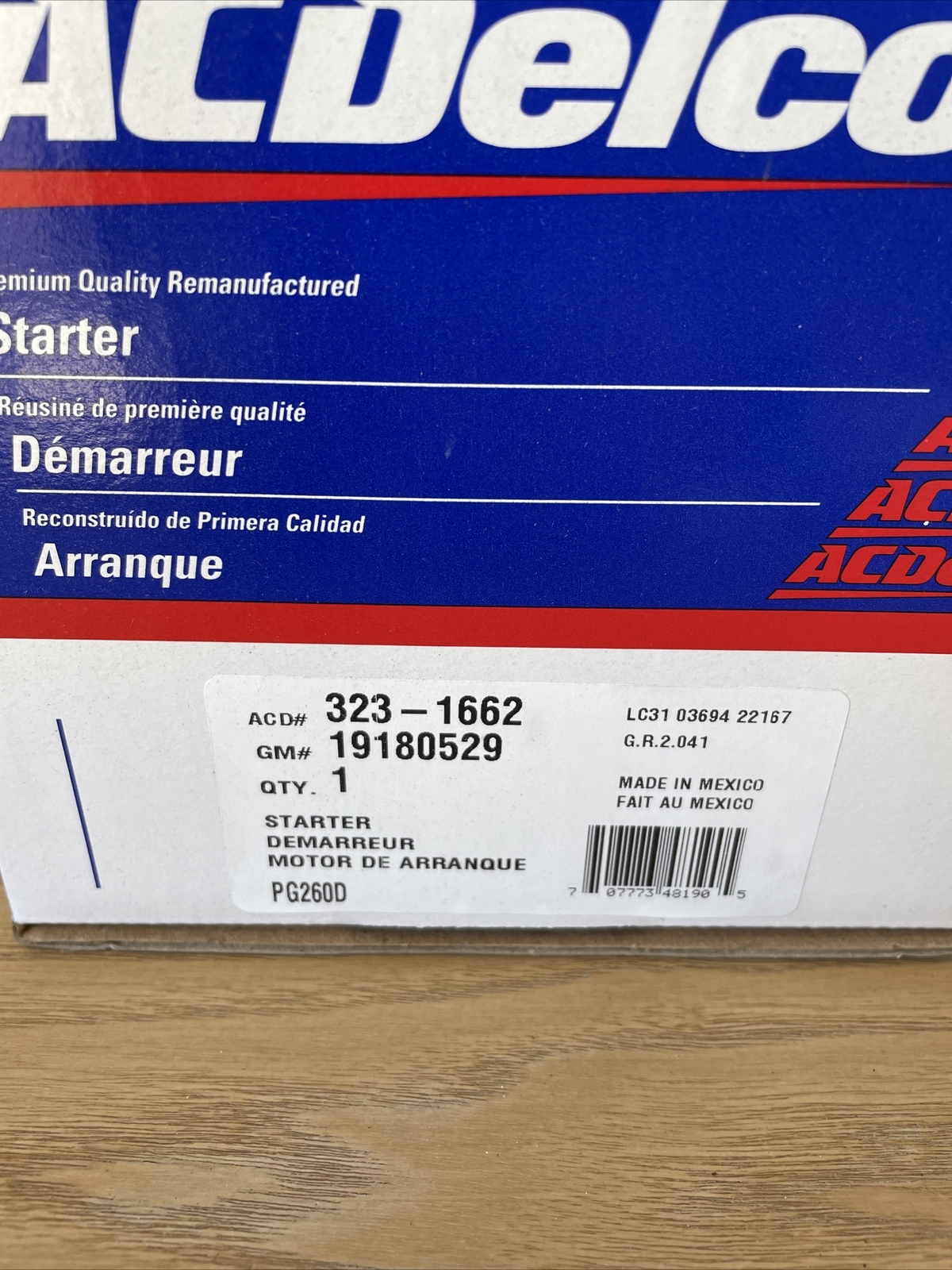 ACDelco 323-1662 Starter Motor, Remanufactured, New | eBay