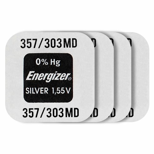4 X Energizer Argent Oxyde 357/303 Piles 1.55V D357 V357 SR44 Montre ...