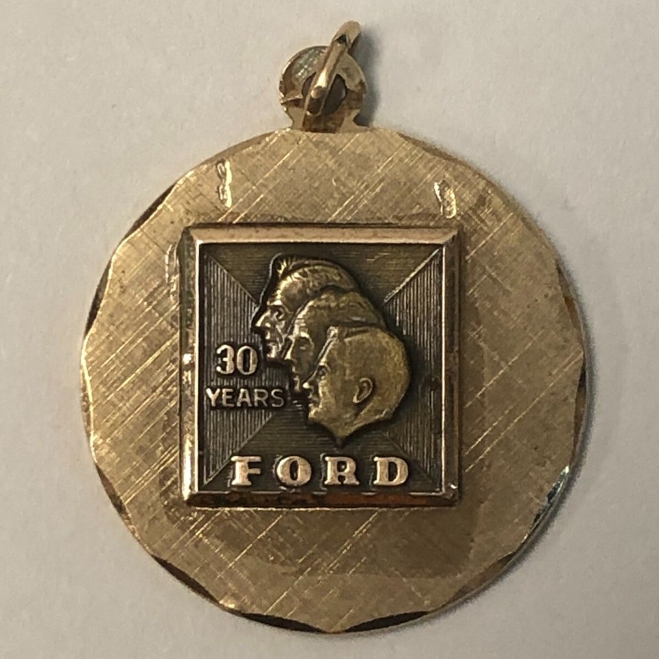 Pair Ford 25 & 30 Years Employee Service 10K Gold Pendants | eBay