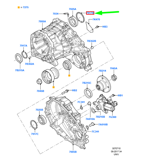 NEU FORD RANGER T6 MK1 TRANSMISSION CASE SNAP RING 1725656 AB39-7917-BA ...