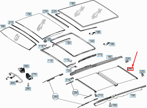 NEU MB GL X166 VORNE UND HINTEN SUNROOF ROLLO A16678020007J57 ORIGINAL ...