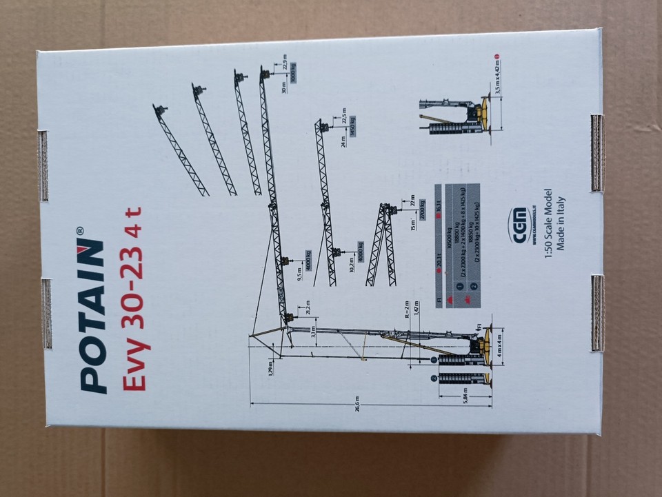 POTAIN EVY 30-23 1:50 Scale Selferecting Tower Crane - CGM Models New ...