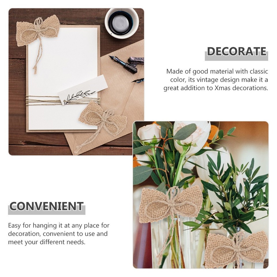 6 Pcs Traditional Bow Burlap Ribbon Bows Birthday Party Decorations ...