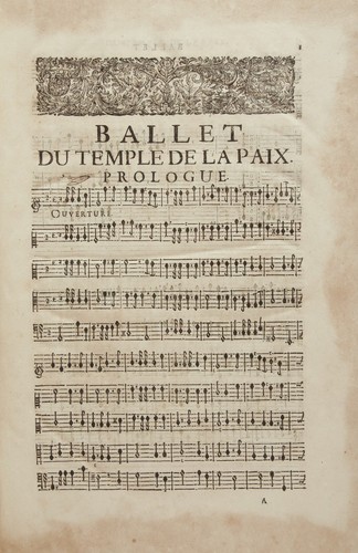 Jean Baptiste LULLY / Ballet du Temple de la Paix Dansé devant Sa ...