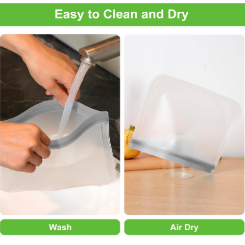 Locked Bag Reusable Ziploc Bags, 12 Pack Food Storage Bags Silicone ...