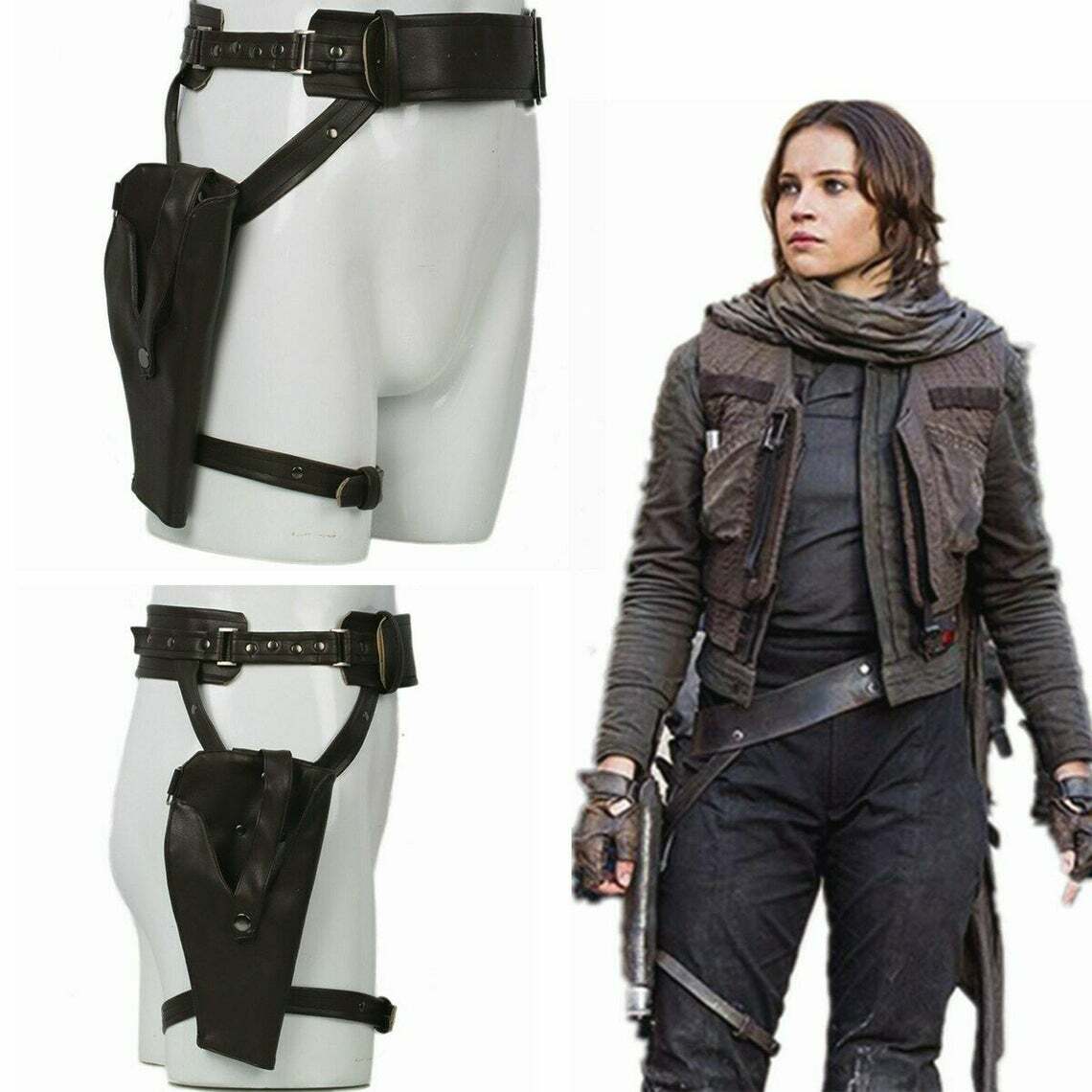 Jyn Erso Belt Gun Holster Leg Strap Cosplay Costume Prop Leather Belt ...